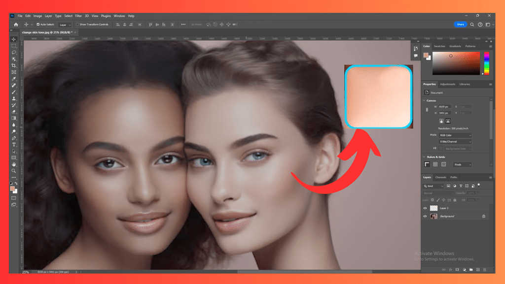 How to change skin tone or Color in Photoshop?