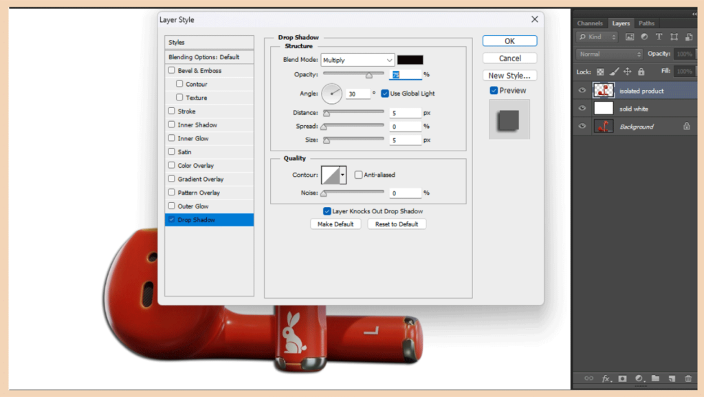 How to add drop shadow in Photoshop step-by-step guide